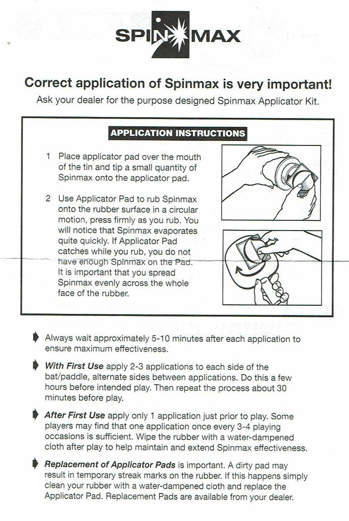 Spinmax Aqueous cleaner – Rodney's Table Tennis